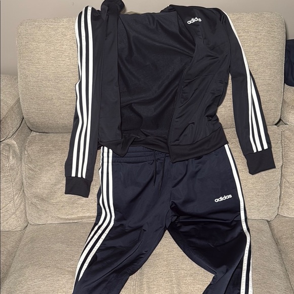 adidas | Pants & Jumpsuits | Adidas Navy Blue Tracksuit With White ...
